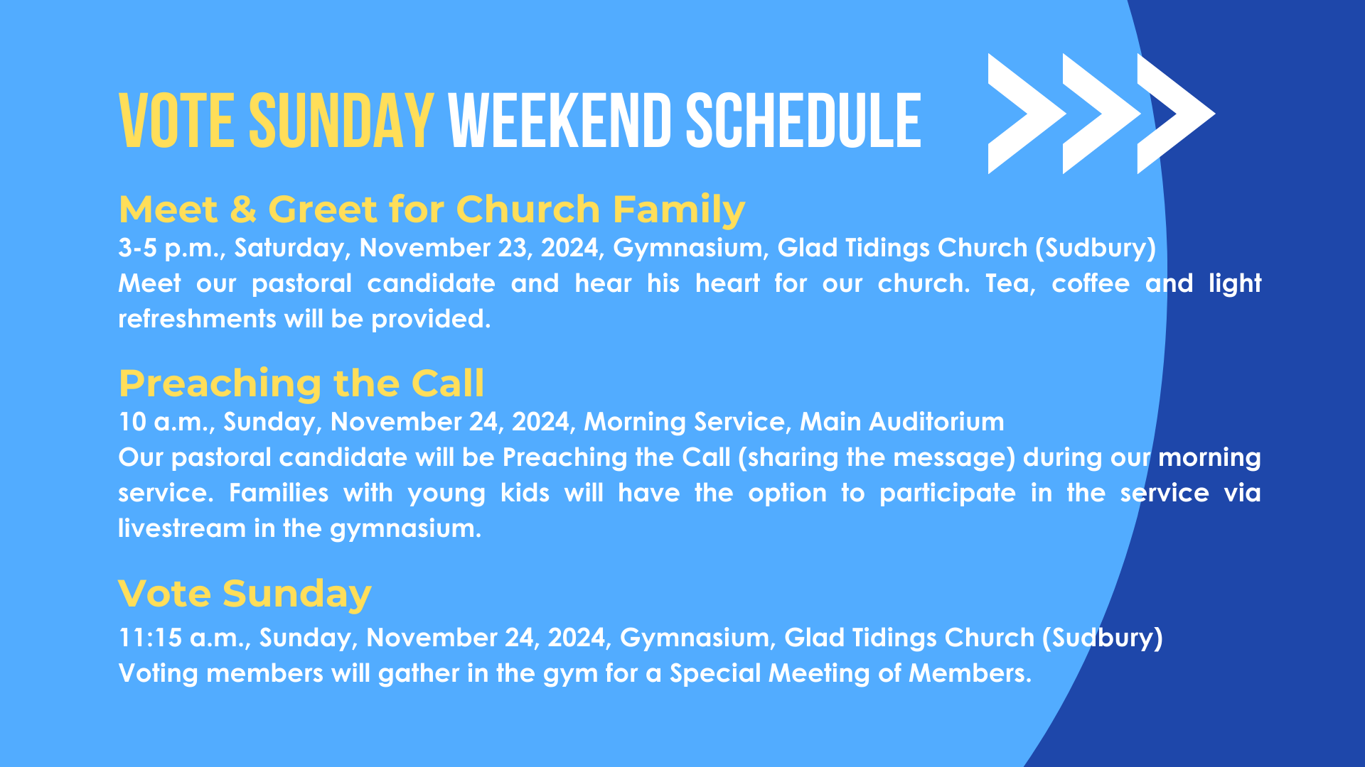 Special Meeting of Members: Vote Sunday 2024 - Glad Tidings Church ...